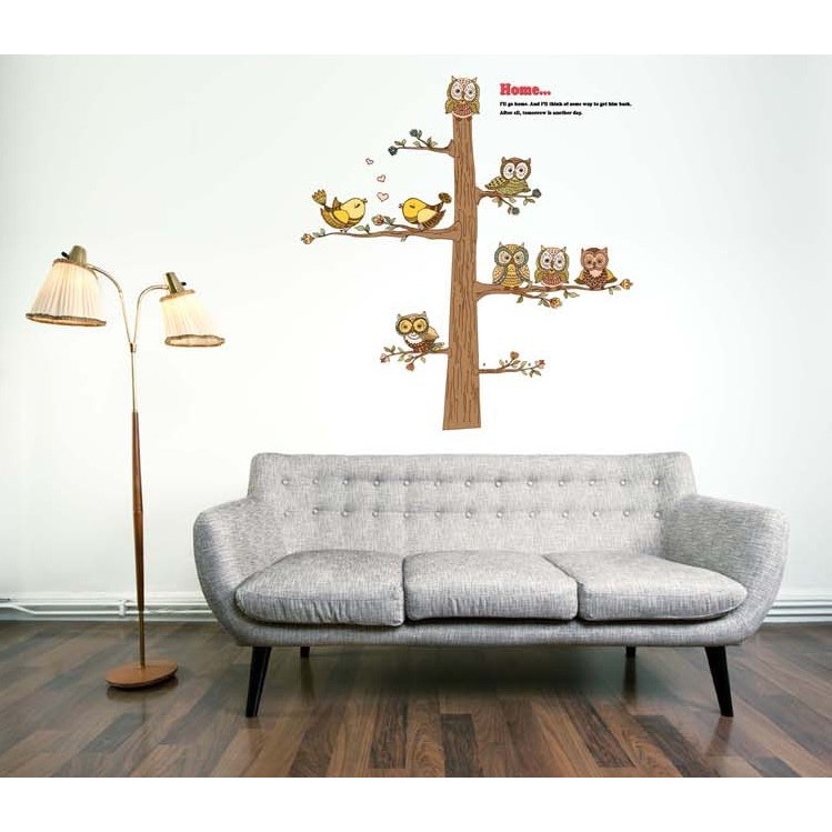 Jual METH AY9192 DRY OWL TREE WALLSTICKER WALL STIKER 60X90WALLSTIKER ...