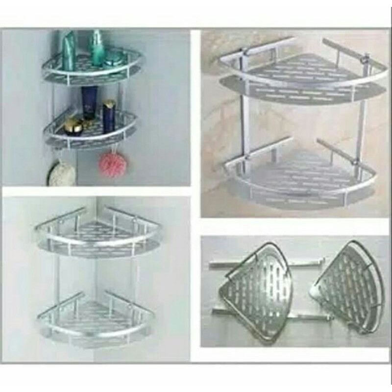 Jual Rak Sudut Dinding Toilet Aluminium/Rak Dinding Minimalis | Shopee ...