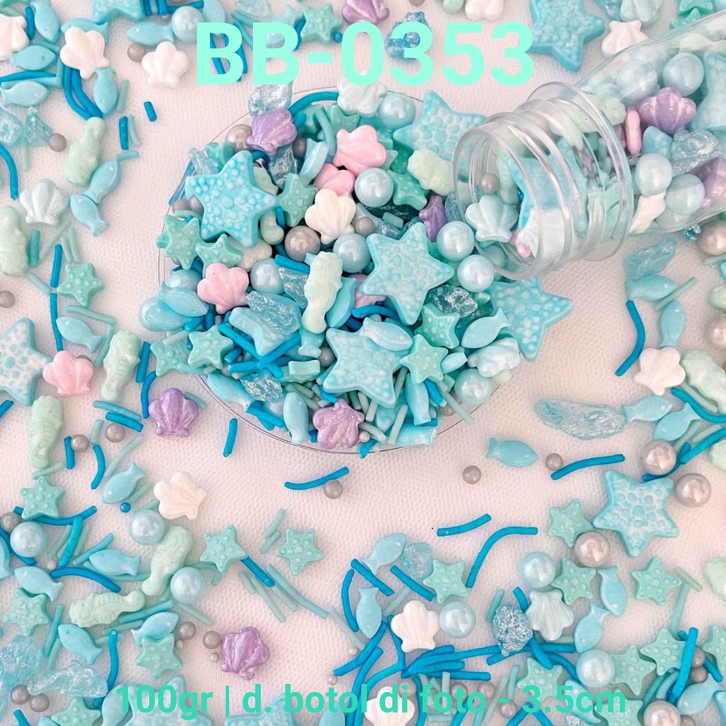 Jual BB-0353 Springkel sprinkles 100gr binatang laut kerang ikan ...