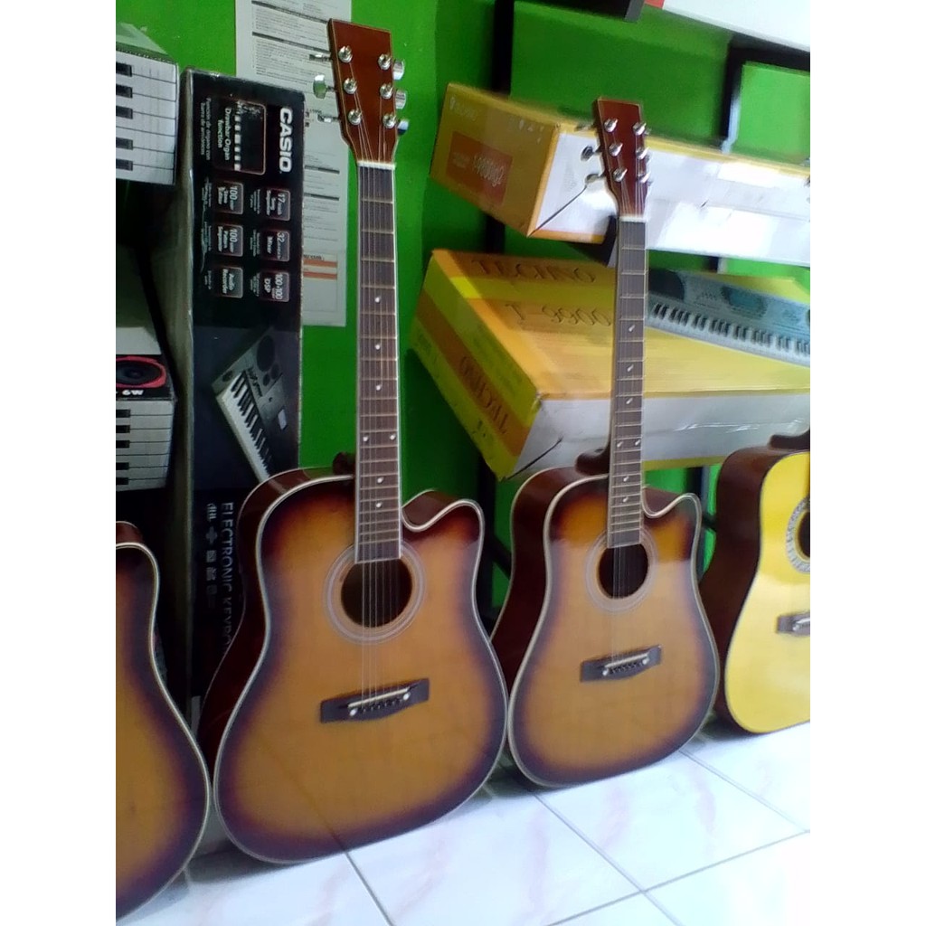 Jual GITAR AKUSTIK JUMBO TANAM BESI | Shopee Indonesia