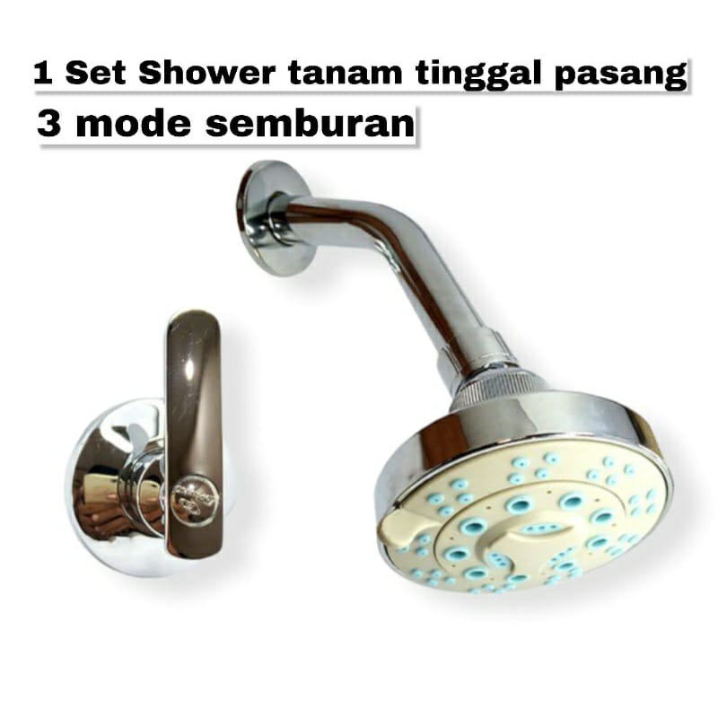 Jual Shower Tanam dinding bentuk Bulat set Plus Kran shower Tanam bahan ...