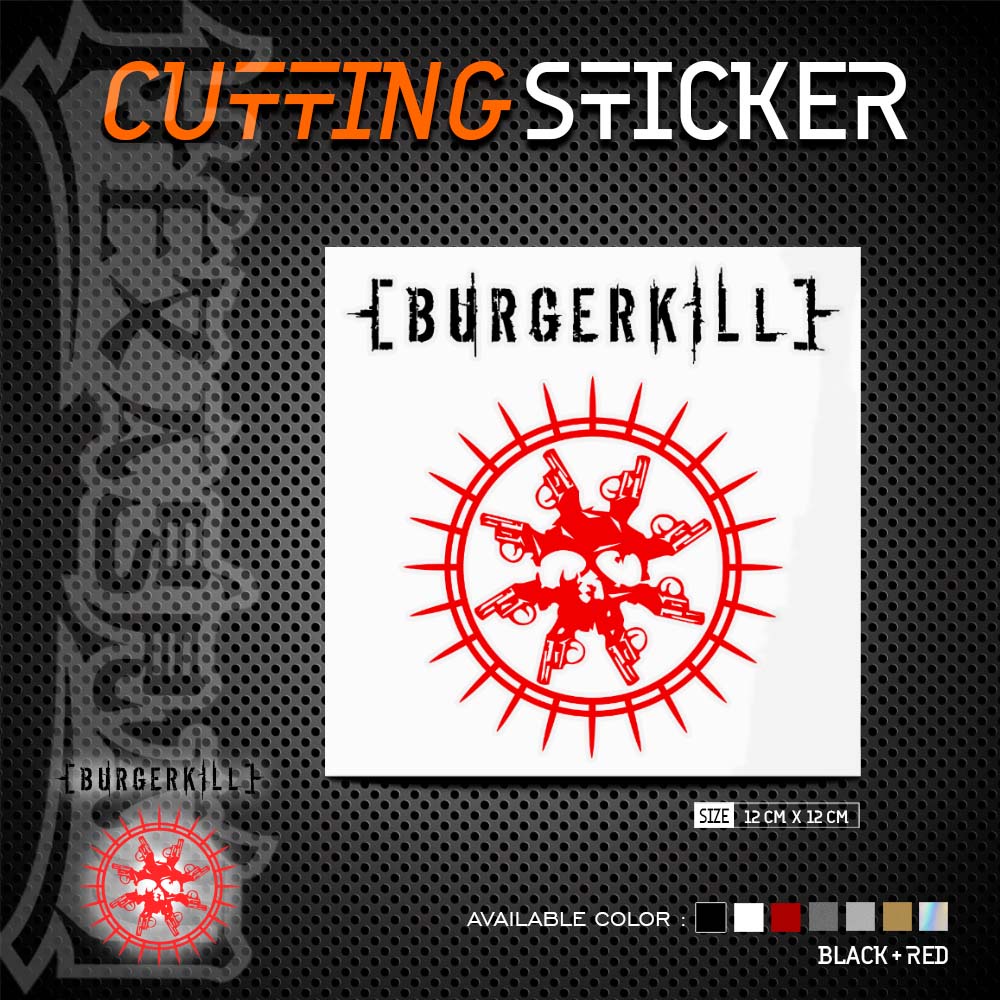 Jual Cutting Sticker Burgerkill Skull kombinasi 2 Warna | Stiker ...