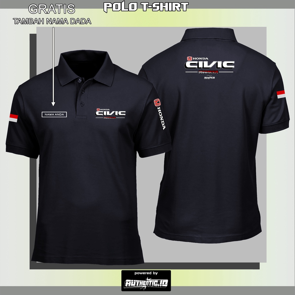 Jual Polo t-shirt HONDA CIVIC (GRATIS TAMBAH NAMA DADA) | Shopee Indonesia