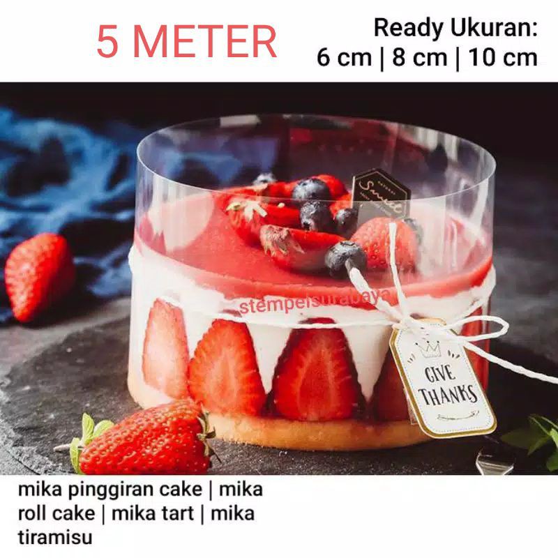 Jual 5 meter TANPA PUTUS mika roll cake mika tiramisu mika pinggiran ...