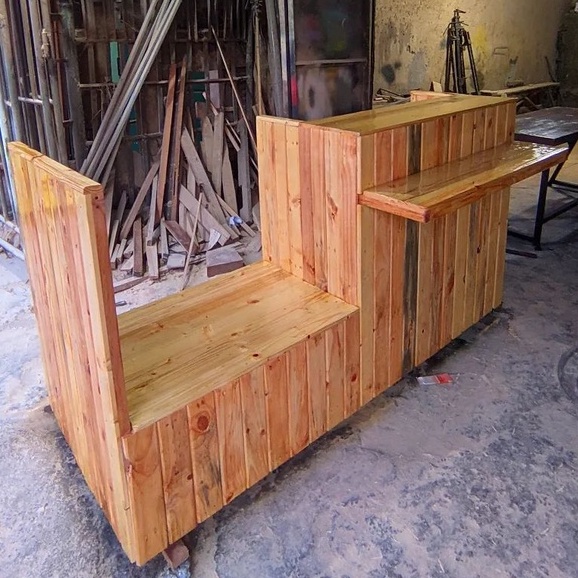 Jual NEW Meja Resepsionis Meja Kasir Meja Bar Meja Stand Booth Jati ...