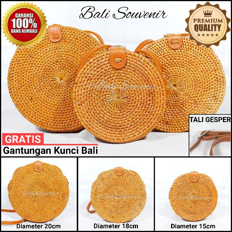 Jual Tas Rotan Bulat Original 100% kualitas PREMIUM Grade Super, Polos ...