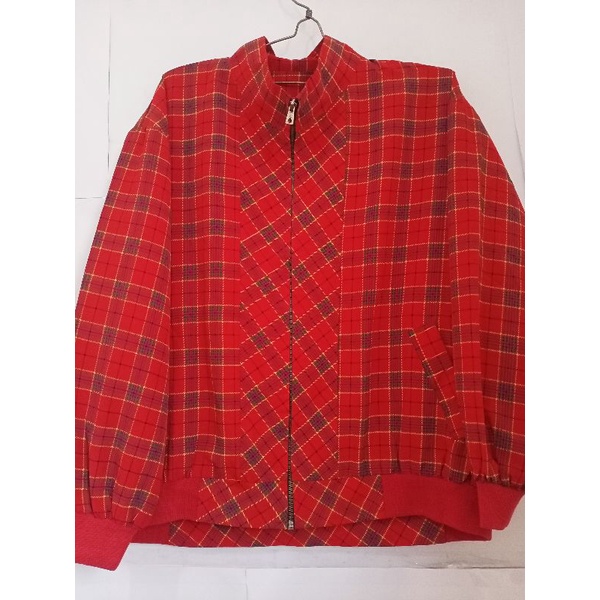Jual Jacket Casual Tartan No Brand Warna Merah Garis Garis Bahan ...