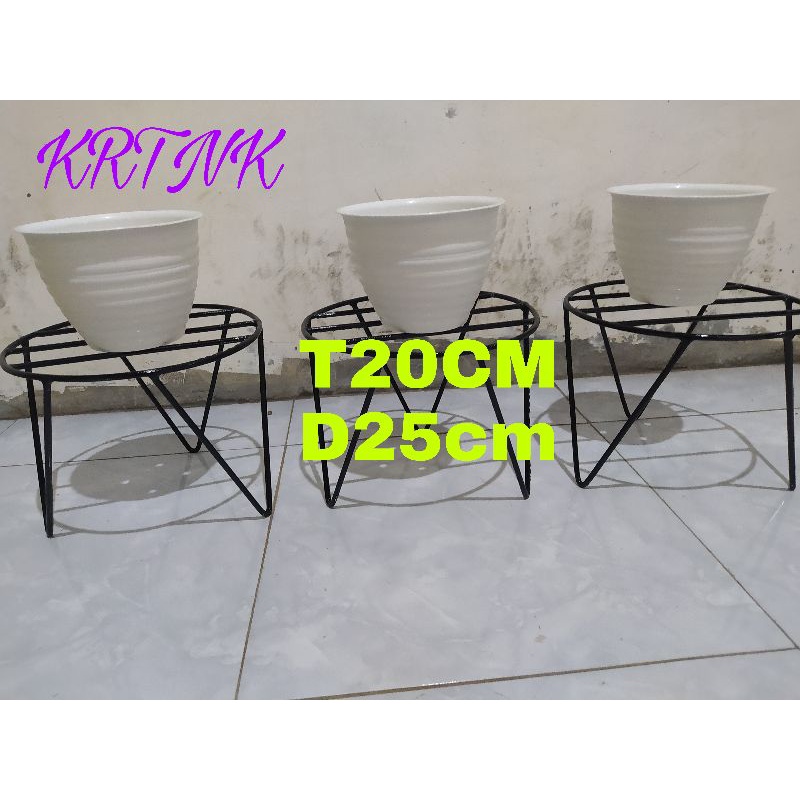 Jual standing/dudukan pot bunga T20CM & D25CM | Shopee Indonesia