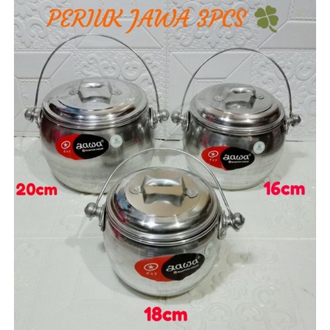Jual MASPION PERIUK / BELANGA / KENDIL / KUALI JAWA SET 3 PCS ( 16 CM ...