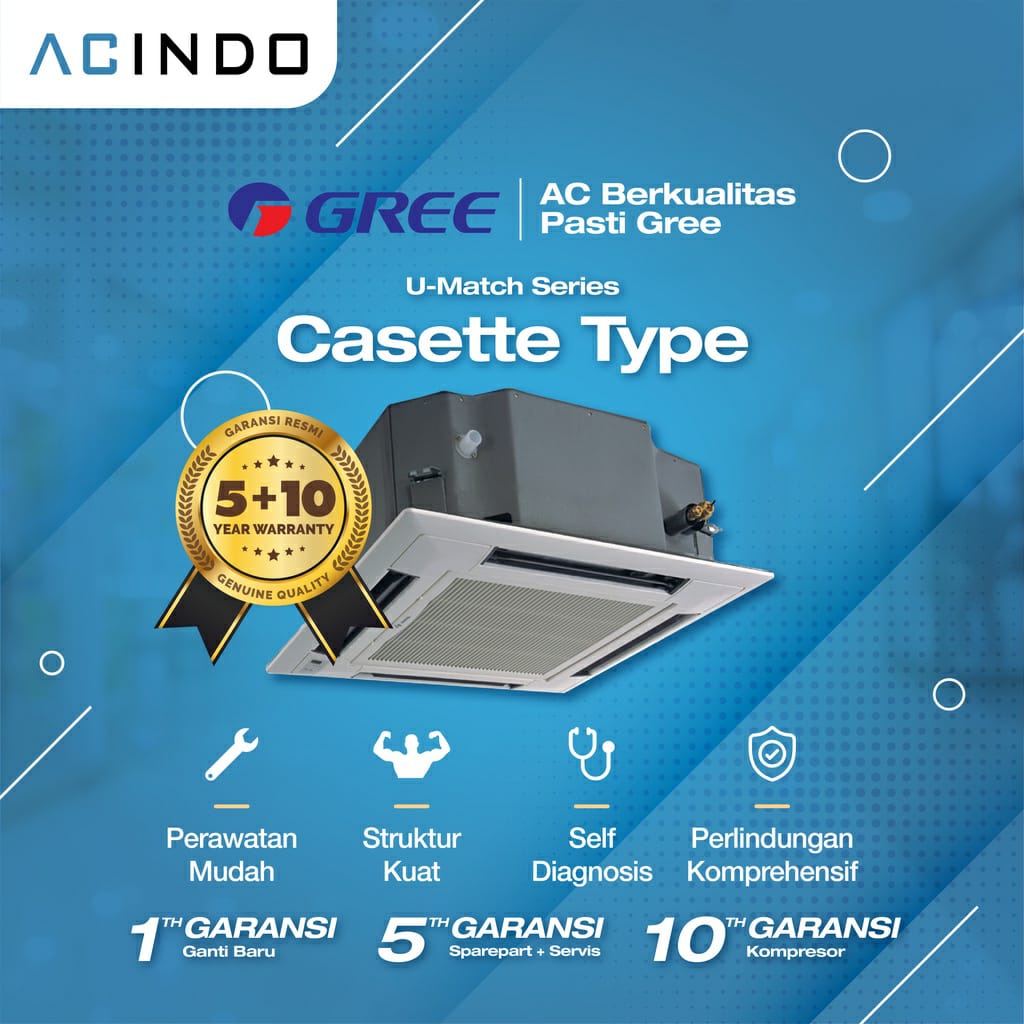 Jual AC Gree Cassette 3 PK GU71T/A-K Non Inverter | Shopee Indonesia