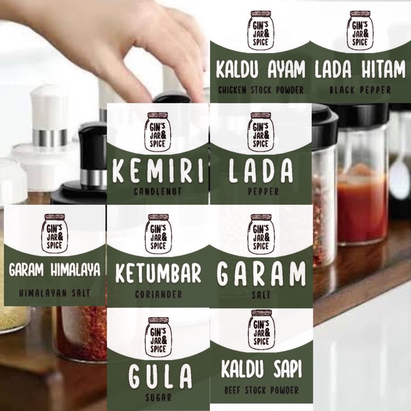 Jual Stiker Bumbu Dapur / Stiker Label Toples / Kitchen Label / Stiker ...