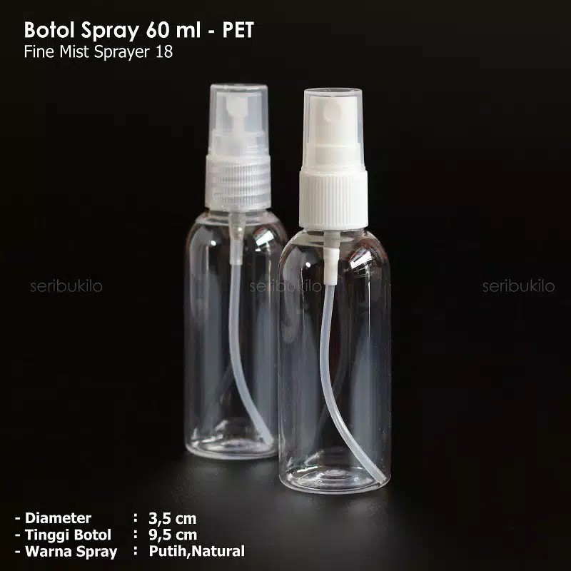 Jual Botol Spray 60 ML / Botol Spray 60 ml Botol Bening - Spray ...