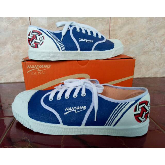 Jual SEPATU NANYANG MOTIF 205-S (NAVY PUTIH) | Shopee Indonesia