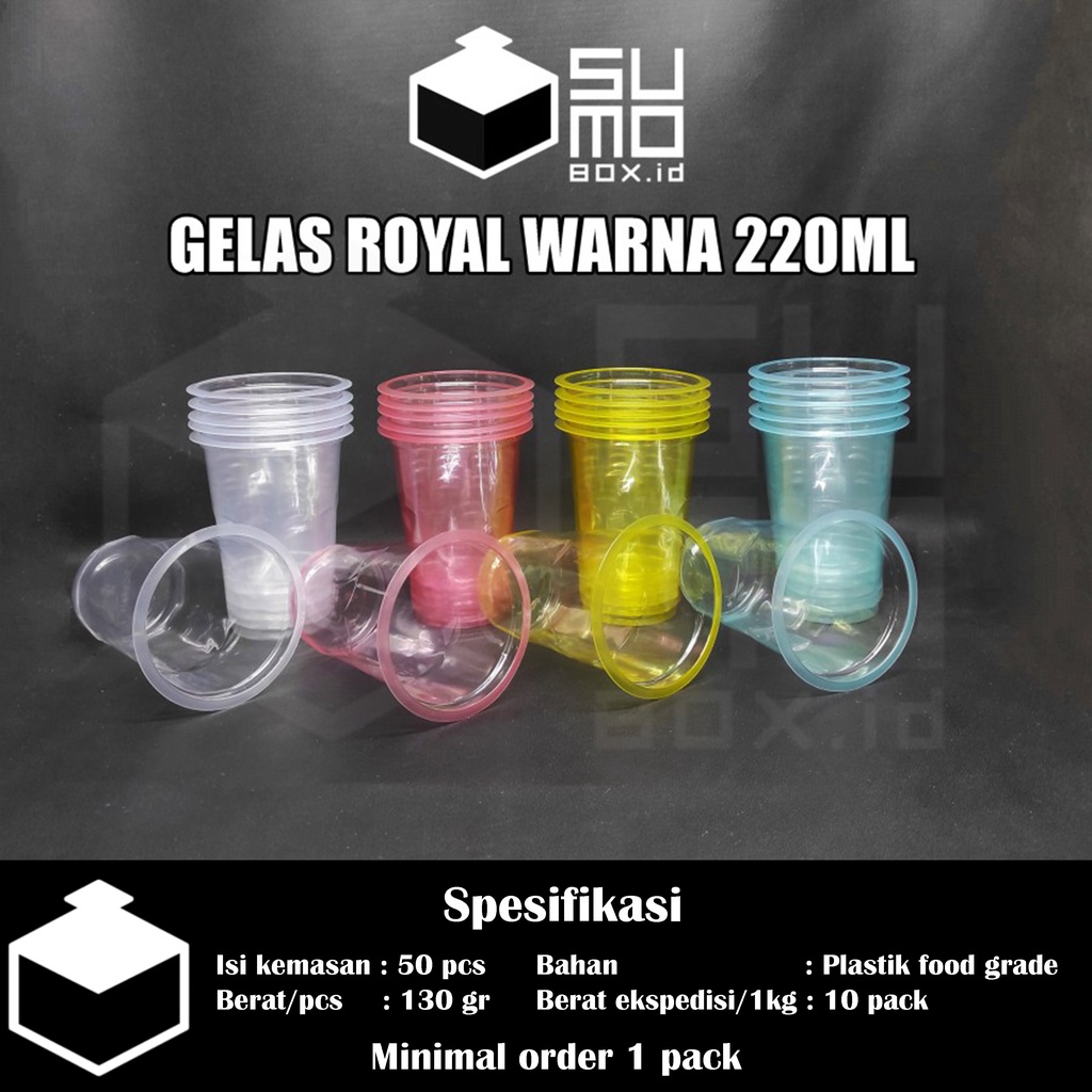 Jual Gelas plastik royal bening cup Aqua / gelas kopi / gelas ice cream ...