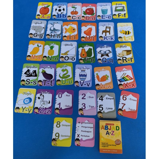 Jual flash card mainan edukasi anak huruf abjad dan angka | Shopee ...