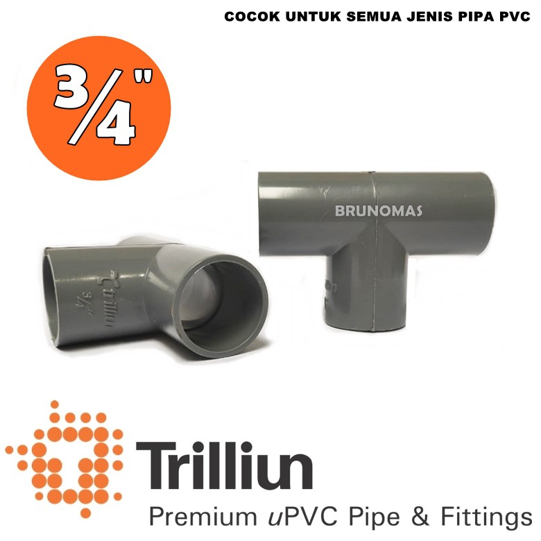 Jual TEE 3/4" inchi TRILLIUN - T Cabang tiga sambungan paralon pipa pvc | Shopee Indonesia