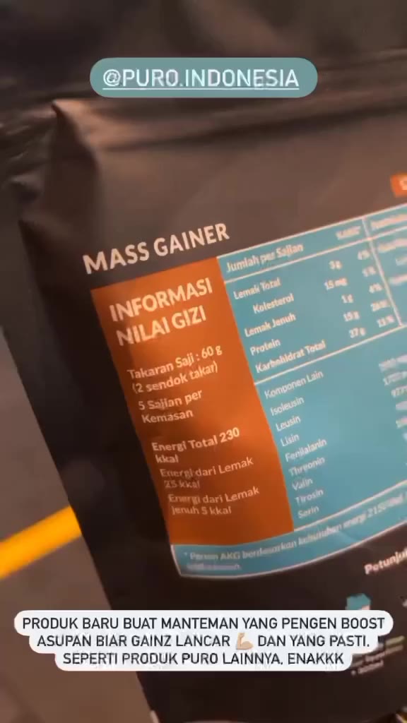 Jual PURO Mass Gainer Weight Gain Susu Protein Penambah Berat Badan ...