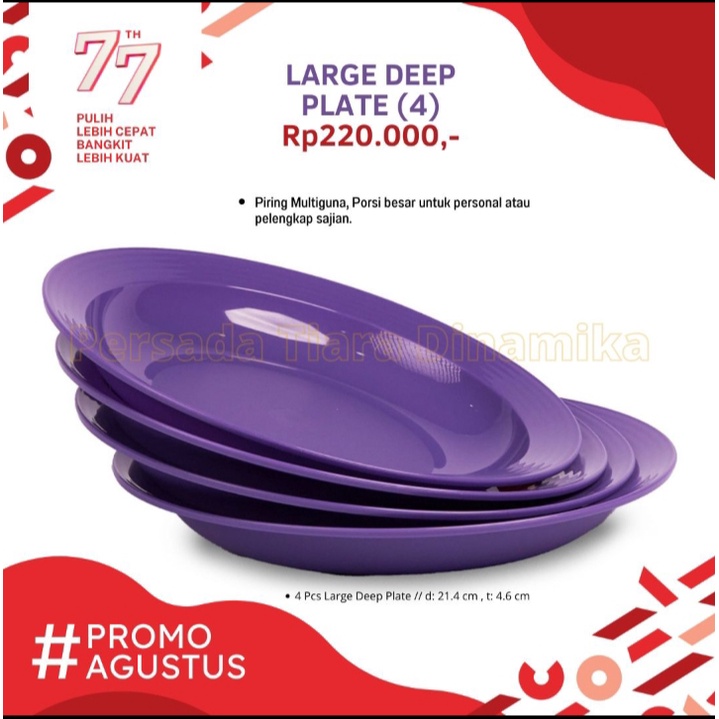 Jual TUPPERWARE LARGE DEEP PLATE (4) - PIRING TUPPERWARE UNGU | Shopee ...