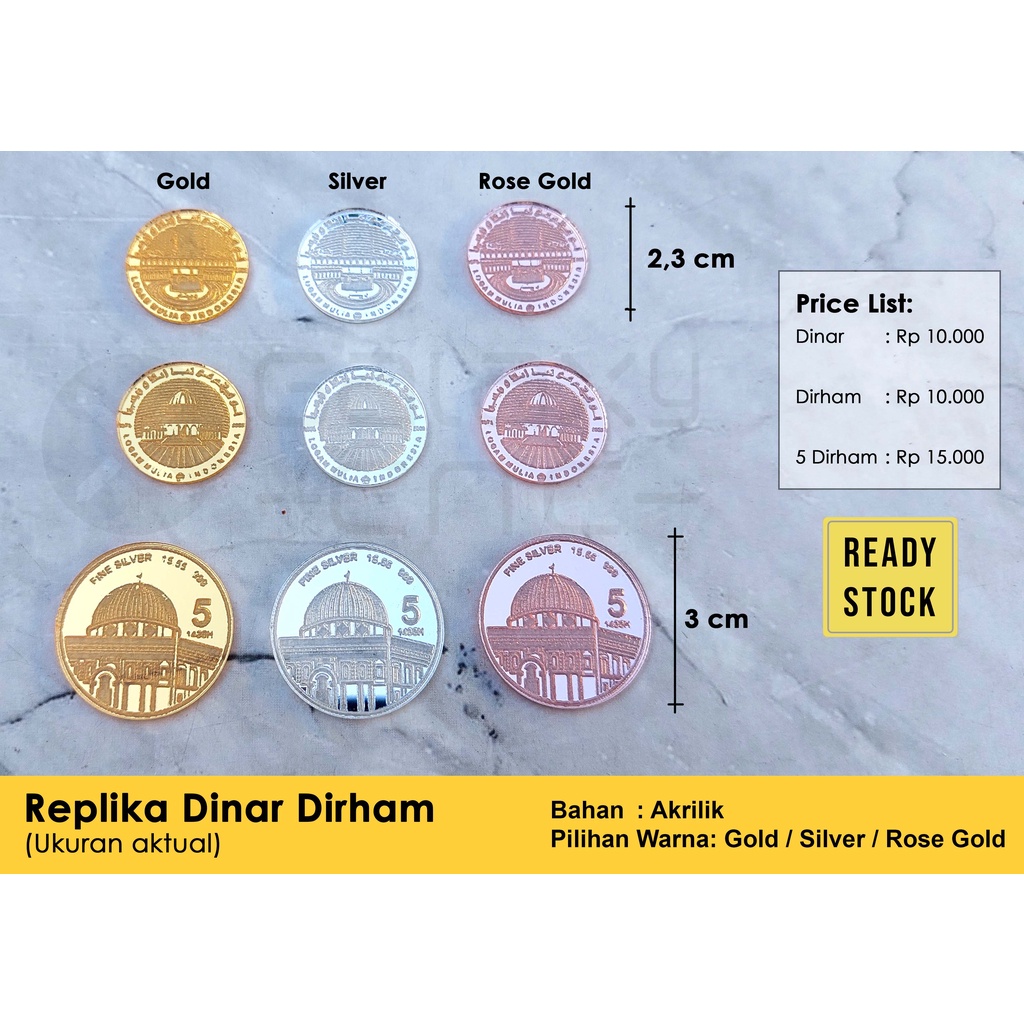 Jual Replika Dinar Dirham - Dekorasi mahar - Ready Stock | Shopee Indonesia