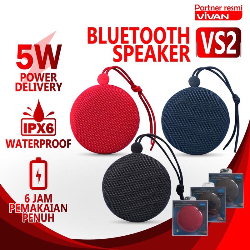 Jual Speaker Bluetooth Vivan VS-2 Waterproof (warna random) | Shopee ...