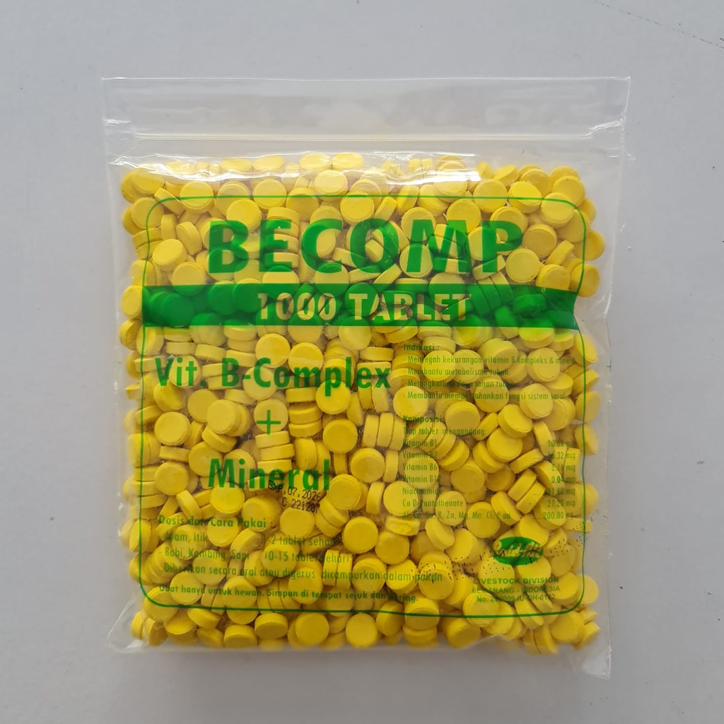 Jual BECOMP BECOM TABLET 1 PAK 1000 BUTIR BCOMP RAID-ALL VITAMIN B ...