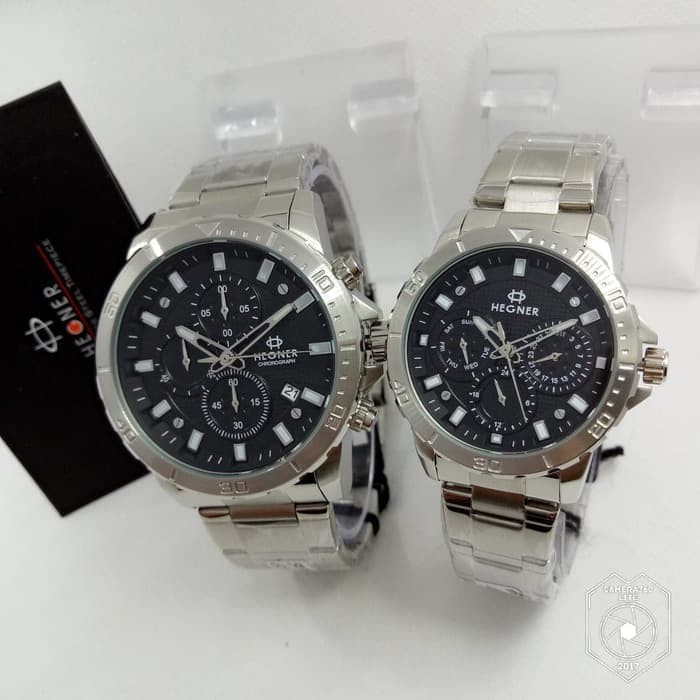 Jual Jam Couple Hegner 5034 Silver Chronograph Original | Shopee Indonesia