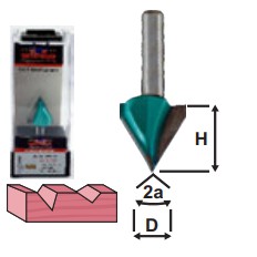 Jual Mata Profil V-Grooving Bit 1/4"x3/8" 90°derajat V grooving Router ...