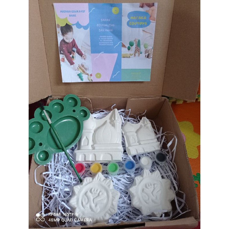 Jual Paket Melukis Patung Gypsum BESAR mainan edukasi anak melukis ...