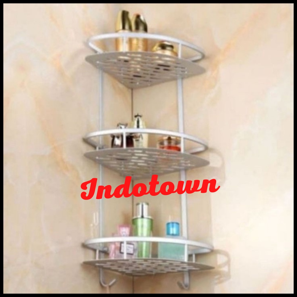 Jual Rak Sudut 3 Susun Pojok Kamar Mandi Toilet Multifungsi Stainless ...
