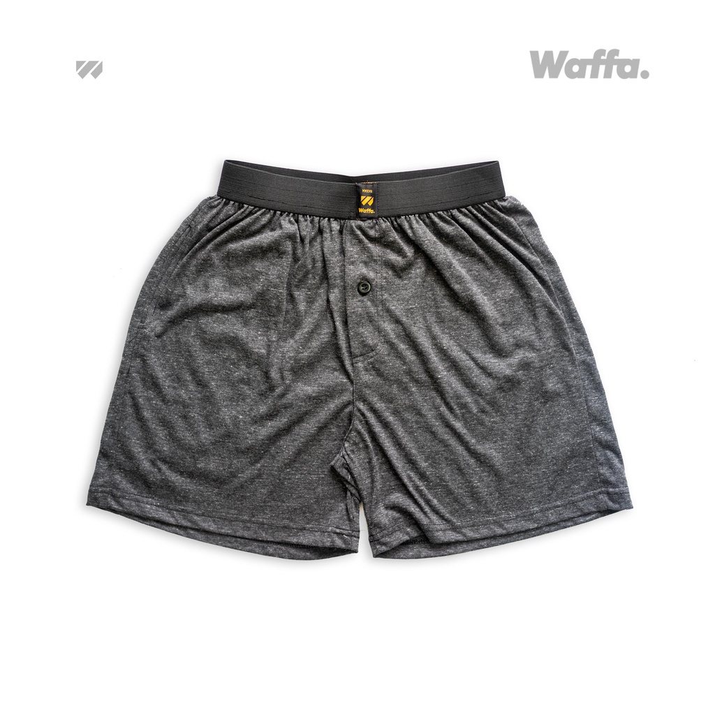 Jual celana boxer pria model kancing polos waffa | Shopee Indonesia