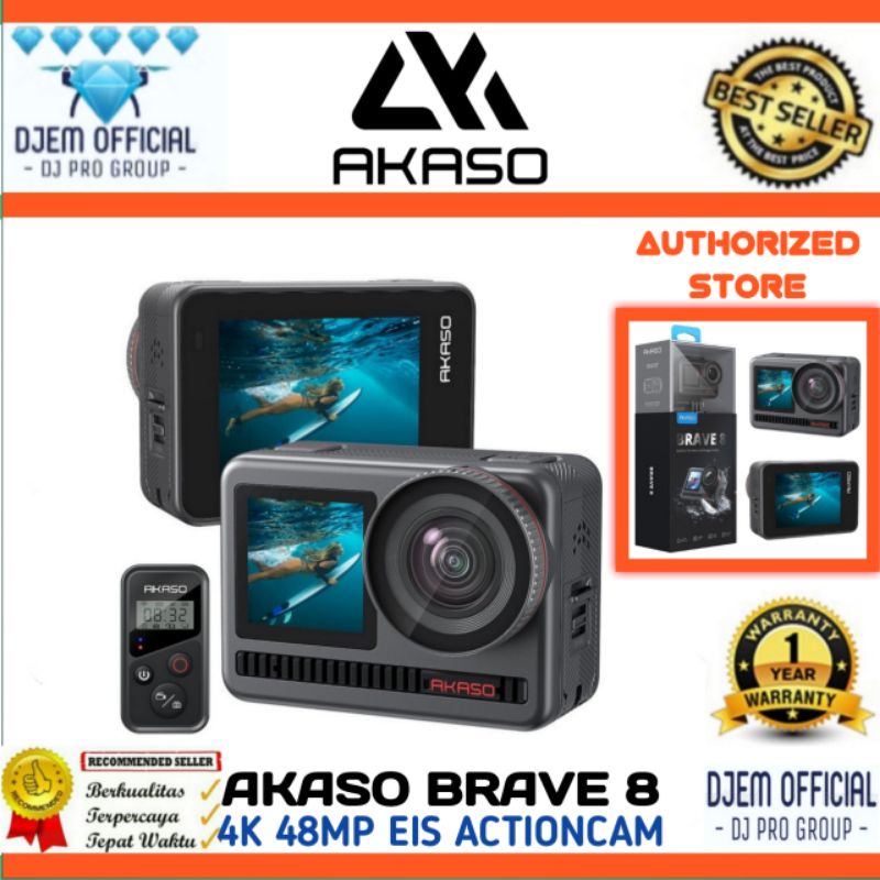 Jual AKASO BRAVE 8 Dual Color Screen Action Camera 4K Wifi EIS 48MP 8K ...