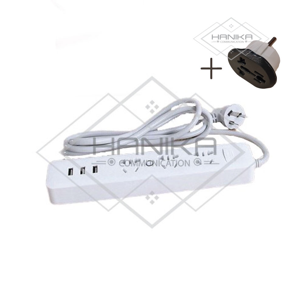 Jual Kabel Sambung 3 Port USB Type F I Stop Kontak Powerstrip Strip ...