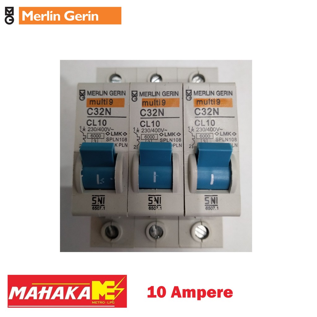 Jual Mcb 10 Ampere 1Phase Pin Biru Merlin Gerin | Shopee Indonesia