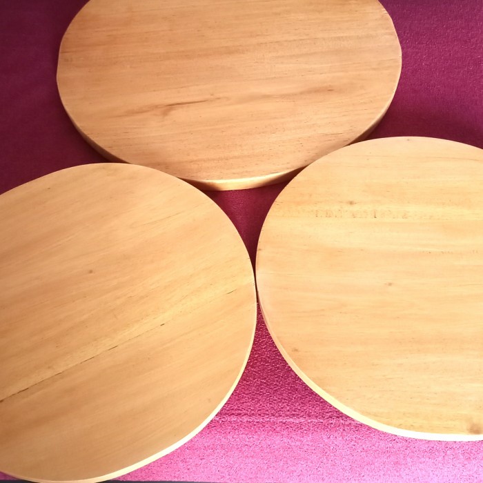 Jual wooden coaster tatakan kayu diameter jumbo 16-20Cm - diameter 20cm ...