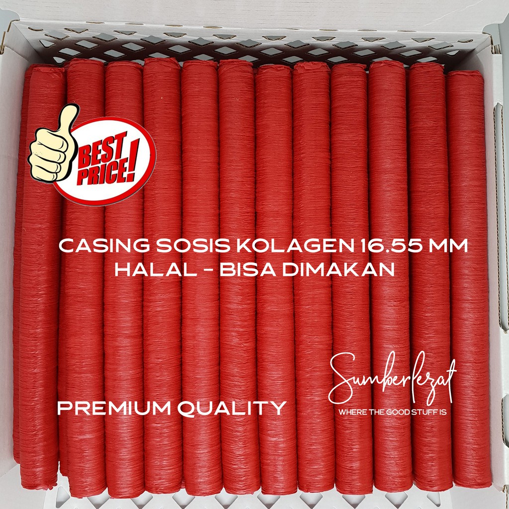Jual 16.55 mm RED - Casing Selongsong Sosis Kolagen Collagen Edible ...