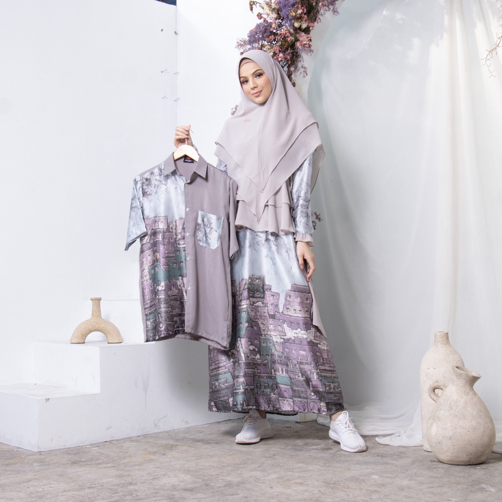 Jual Aatifa Dress Set Couple Grey | Shopee Indonesia