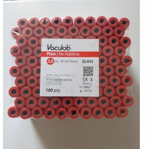 Jual Tabung Sample darah vaculab plain 3 ml | Shopee Indonesia