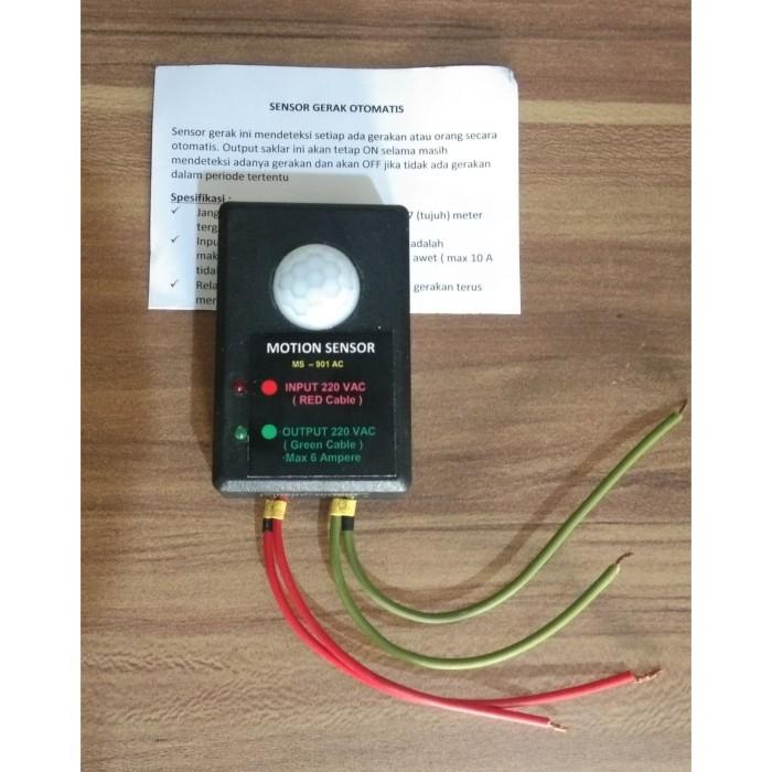 Jual Saklar Sensor Gerak Otomatis ( PIR ) / Motion Detector AC 220 Volt ...