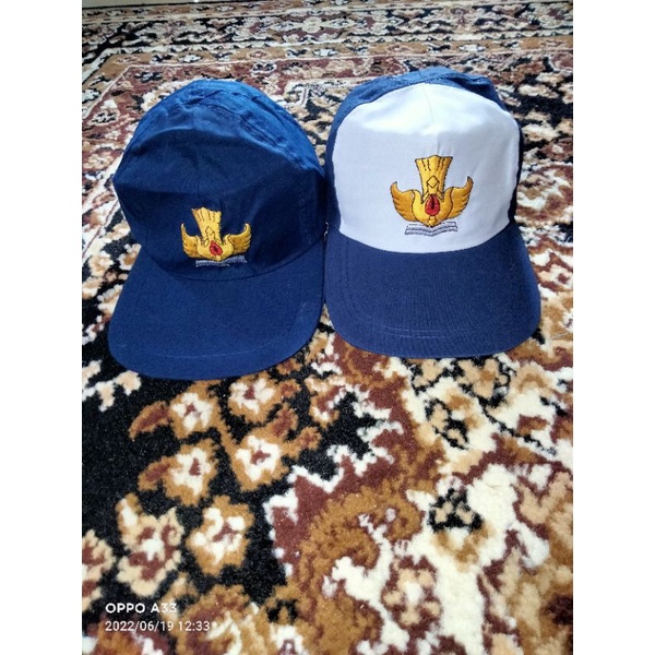 Jual topi smp biru putih dan biru semua bordir | Shopee Indonesia