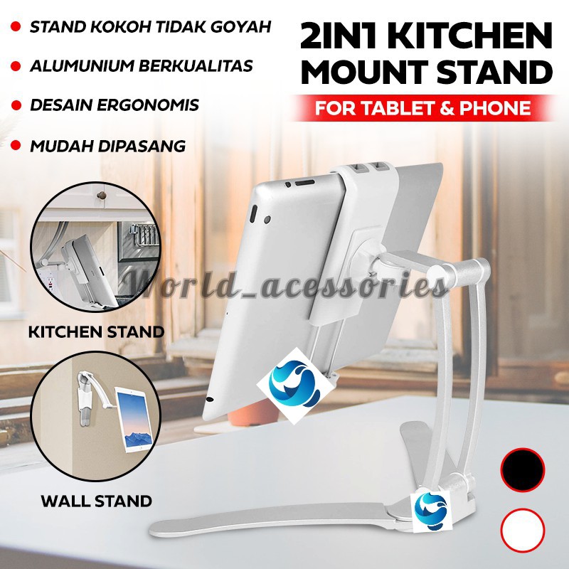 Jual Phone Holder Kitchen Dapur Mount Stand For Tablet 2in1 Multifungsi ...