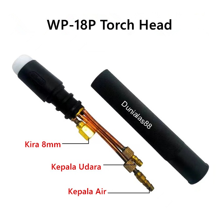 Jual WP-18 WP-18F WP-18V WP-18P Torch Head Kepala Tig Argon Flexible Lurus Welding Torch ...