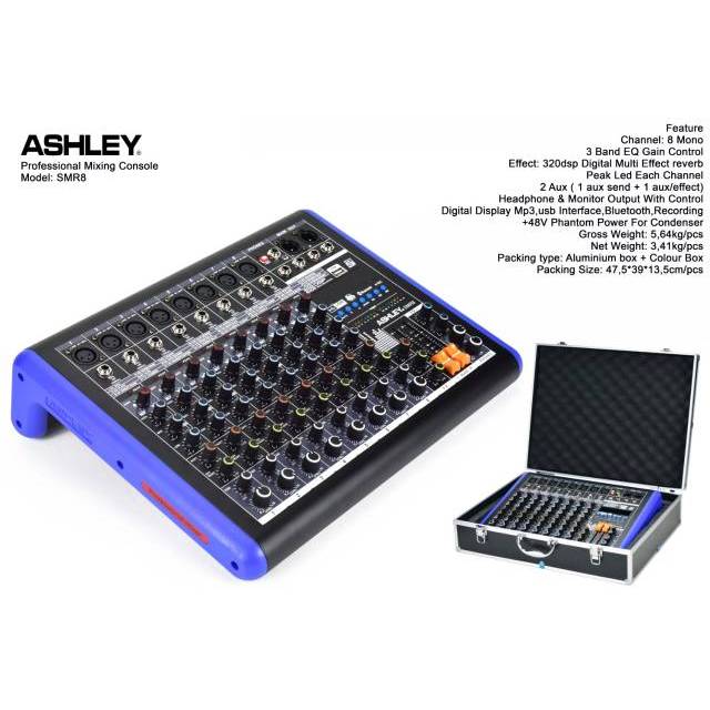 Jual Mixer Audio 8 Channel Ashley SMR-8 smr8 SMR 8 Plus Koper ...