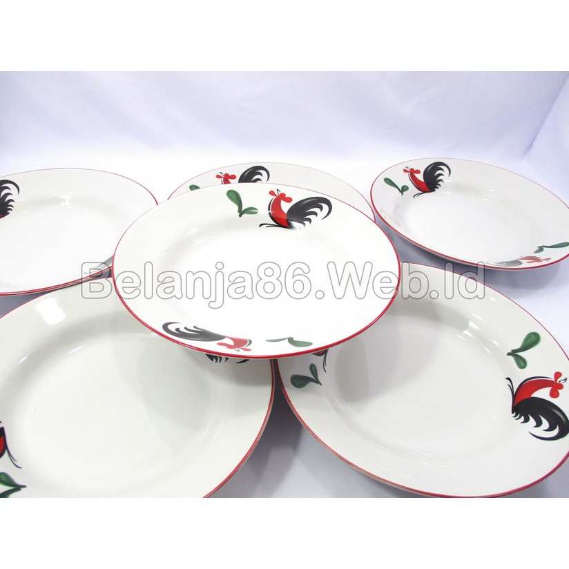 Jual Kopin 6 Pcs Porcelain Plate - Piring 9 inch Ayam (GOJEK - GRAB ...