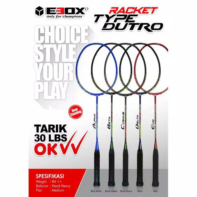 Jual Raket ebox dutro 30lbs raket badminton ebox | Shopee Indonesia