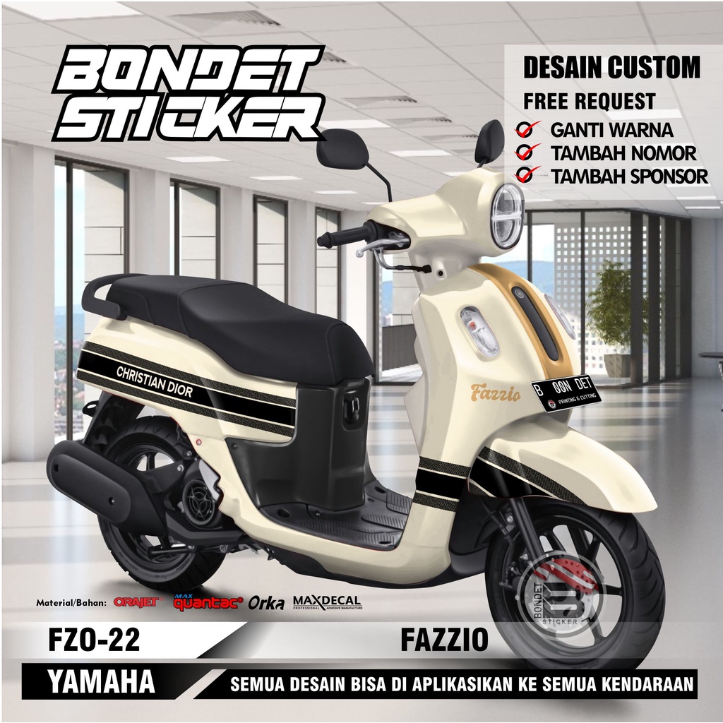 Jual STICKER MOTOR - DECAL YAMAHA FAZZIO FULL BODY KODE FZO-22 | Shopee ...