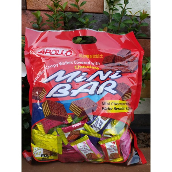 Jual Apollo Mini Bar Wafer Cokelat 300gr isi 50 pcs | Shopee Indonesia
