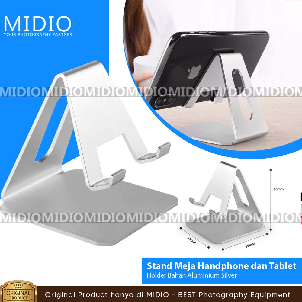 Jual Midio Stand Meja Handphone dan Tablet Holder Bahan Aluminium ...