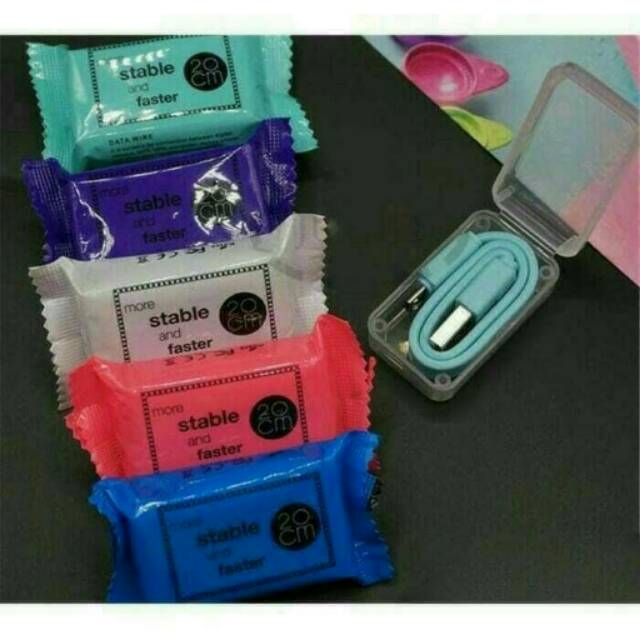 Jual Kabel Data Candy Faster 20 cm lebih cepat stabil dan kuat tebal ...