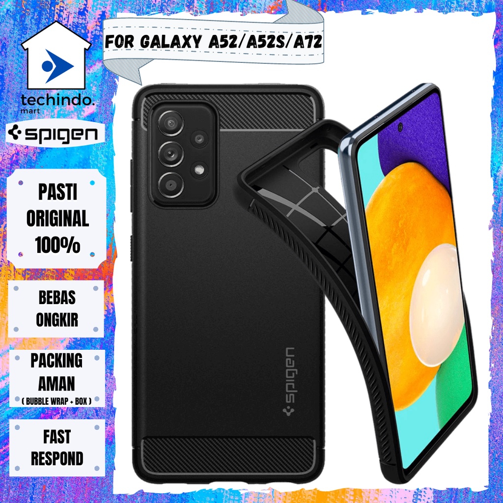 Jual Case Samsung Galaxy A52 A52S A72 Spigen Rugged Armor Carbon Fiber ...