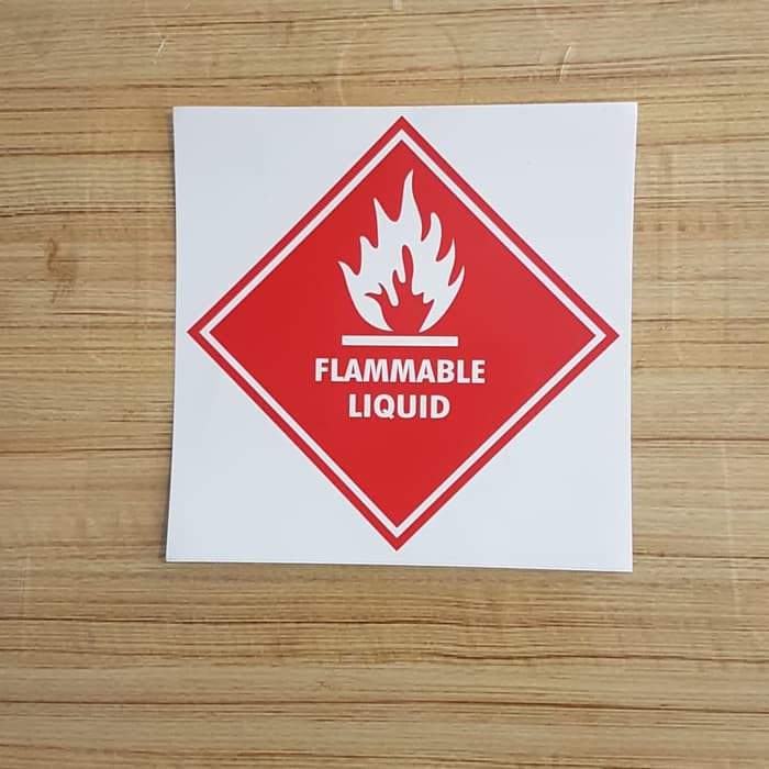 Jual SIGN STICKER K3 RAMBU SAFETY FLAMMABLE LIQUID UK 15X15CM | Shopee ...